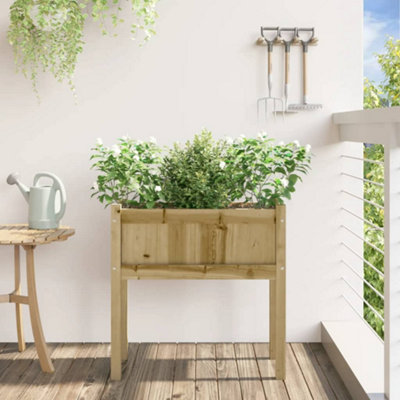 Rustic Garden Planter with Legs 70x31x70 cm Impregnated Wood Pine