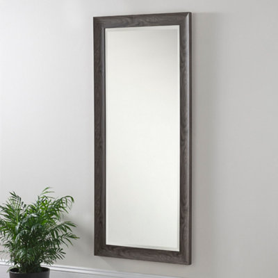 Rustic Grey Wood Effect Scooped Framed Mirror 168x76cm | DIY at B&Q