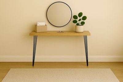 Rustic Handmade Console Table, Wall Mounted, 110cm x 14.5cm , Unprimed ...