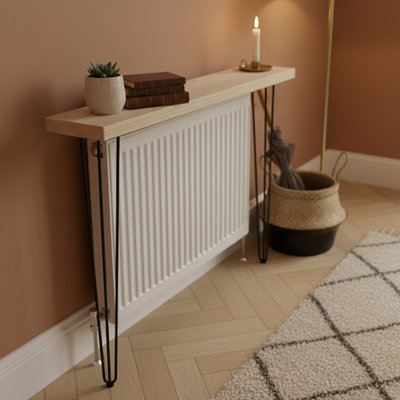 Rustic Handmade Console Table, Wall Mounted, 120cm x 14.5cm , Primed ...