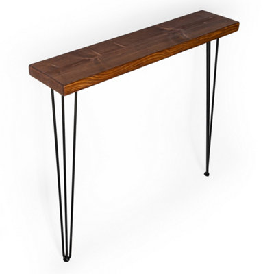Rustic Handmade Console Table, Wall Mounted, 60cm x 22.5cm , Walnut, 71 ...