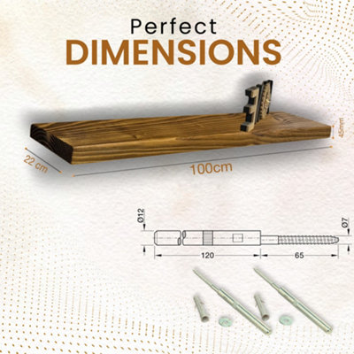 Rustic Handmade Floating Shelf - Wall-Mounted Storage Unit with ...