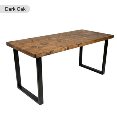 Rustic Handmade Office Desk - Dark Oak