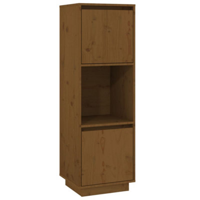 Rustic Highboard Honey Brown 38x35x117 cm Solid Wood Pine