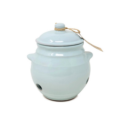 Rustic Pastel Fully Dipped Terracotta Kitchen Garlic Storage Jar w/ Lid ...