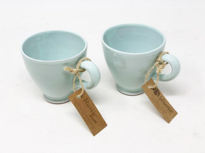 Rustic Pastel Fully Dipped Terracotta Pale Green Kitchen Dining Set of ...