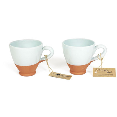 Rustic Pastel Half Dipped Terracotta Kitchen Set of 2 Everyday Cups ...