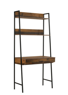 Rustic Retro Ladder Bookcase Desk Shelving Shelf Unit 3 Tier