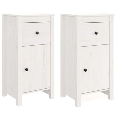Rustic Sideboards 2 pcs White 40x35x80 cm Solid Wood Pine