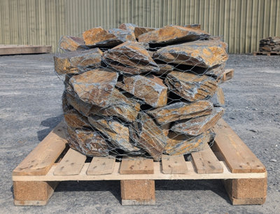 Rustic slate rockery and pond edging stones