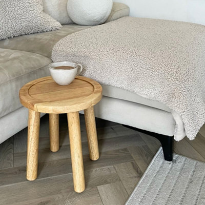 Rustic Small Wooden Stool - Milking stool - Oxford Stool | DIY at B&Q