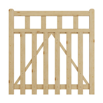 Rustic Spruce All Weather Gate with Door Latch 120cm W x 120cm H