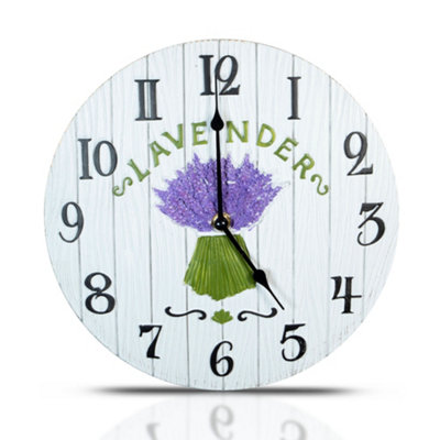 Rustic Style 27cm Lavender Design Outdoor / Indoor Wall Clock | DIY at B&Q