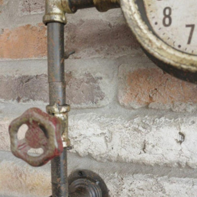 Rustic Vintage Clock Pipe Design