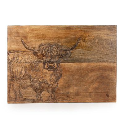 Rustic Wooden Highland Cow Placemats