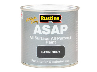 Rustins All Surface All Purpose Paint - Satin Grey 250ml