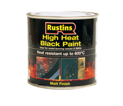Buy Rustins High Heat Paint - Black 250ml | DIY at B&Q