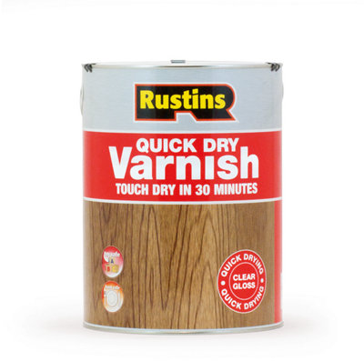 Rustins Quick Dry Varnish Gloss - Clear 5ltr | DIY at B&Q