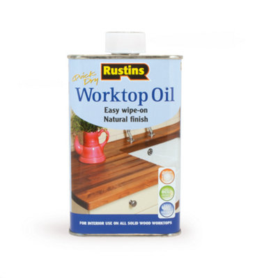 Rustins Quick Dry Worktop Oil Wood Treatment Water Resistant Natural ...