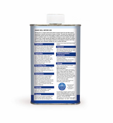 Rustins Quick Dry Worktop Oil Wood Treatment Water Resistant Natural ...