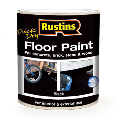 Rustins Quick Drying Floor Paint - Black 1ltr | DIY at B&Q