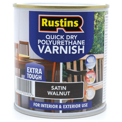 Rustins Quick Drying Polyurethane Varnish Satin Walnut 500ml