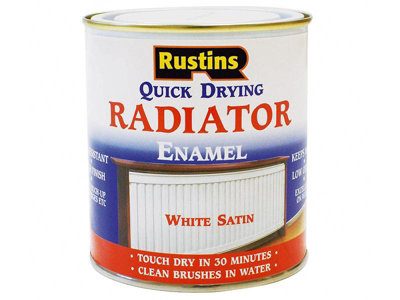 Rustins Quick Drying Radiator Enamel Satin - White 500ml