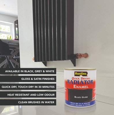Rustins Quick Drying Radiator Paint White Matt 250ml