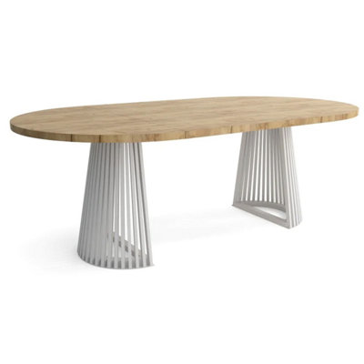 Ruston Extending Dining Table Scandinavian Style - Gold Craft Oak / White