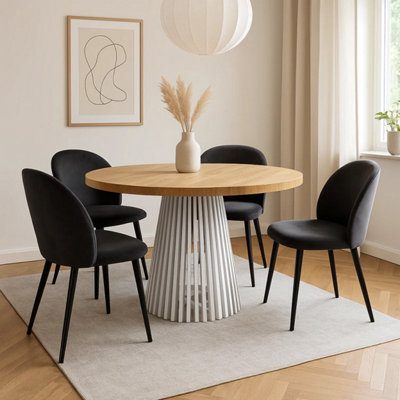 Ruston Extending Dining Table Scandinavian Style - Gold Craft Oak / White