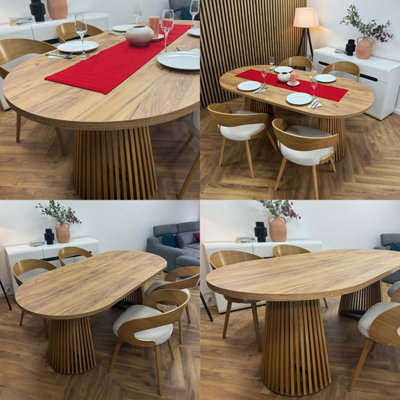 Ruston Extending Dining Table Scandinavian Style - Gold Craft Oak