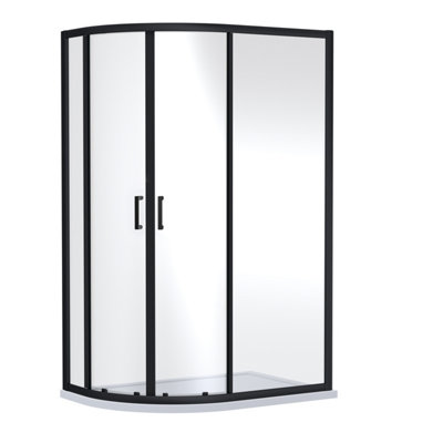 Ruwa 6mm Toughened Safety Glass Offset Quadrant Shower Enclosure - 1900 ...