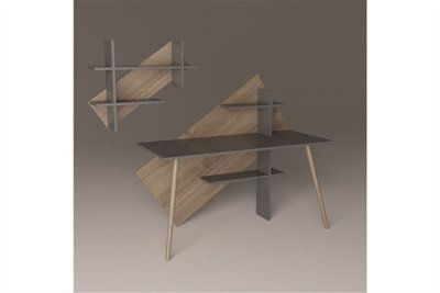 Ruzgar Plus Computer Desk - Anthracite & Oak