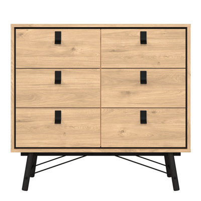 RY SMALL DOUBLE CHEST OF 6 DRAWERS IN JACKSON HICKORY OAK