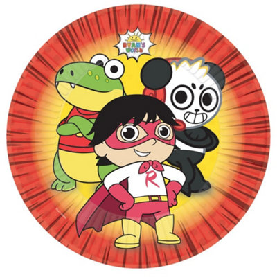 Ryans World Characters Disposable Plates (Pack of 8) Multicoloured (One ...
