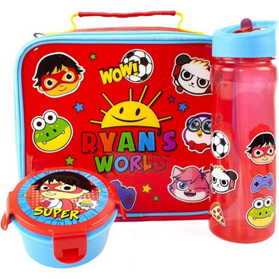Ryans World Childrens/Kids Lunch Box Set (Pack Of 3) Red/Blue (One Size ...
