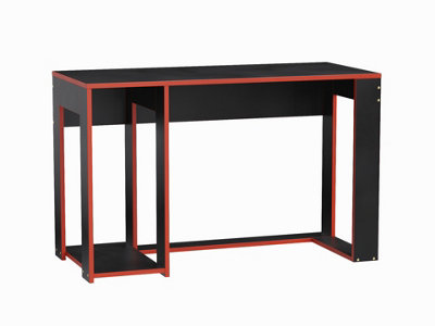 Ryker Gaming Desk Office Computer Table Workstation Black Red Trim ...