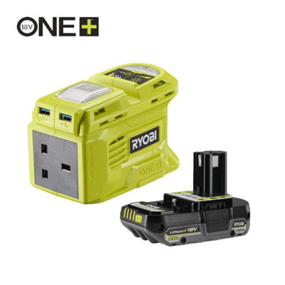 Ryobi 18V ONE+ Cordless Battery Inverter Kit (1 x 2.0Ah) - RY18BI150B ...