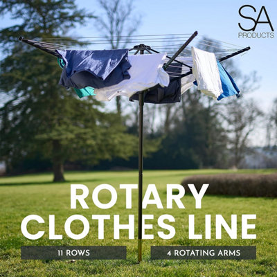 Ryori 45m Rotating Heavy Duty Clothes Airer Outdoor - Washing Line ...