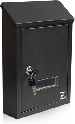 RYZAN Wall Mount Mailbox Letterbox, Steel Postbox with Key Lock, 30 x ...