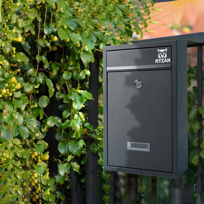 RYZAN Wall Mounted Mailbox Steel Post Box Modern Delivery Letterbox For ...