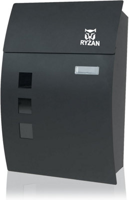 RYZAN Wall Mounted Waterproof Mailbox Large Steel Post Box Modern Design