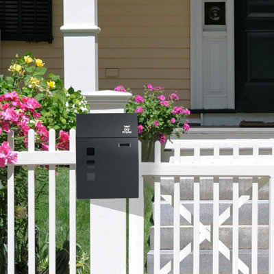 RYZAN Wall Mounted Waterproof Mailbox Large Steel Post Box Modern Design