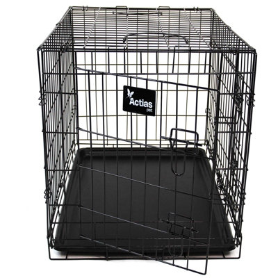 S 24inch Foldable Black Dog Cage