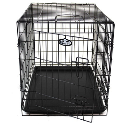 S 24inch Foldable Black Dog Cage