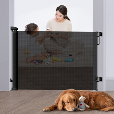 S&D, RETRACTABLE BABY GATE 87CM X 130 CM STAIR SAFETY GATE ROLL FOR ...