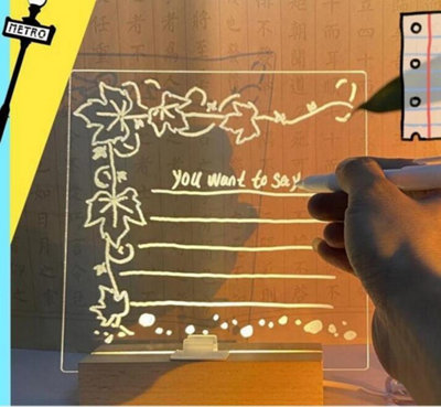 S LED Erasable Drawing Board with 7 Pens