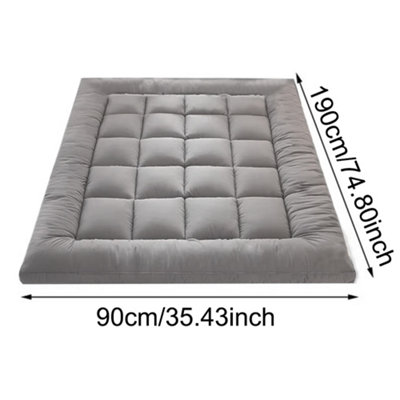 S SIZE Luxury Grey Mattress Topper 10cm Deep - Single Bed ...