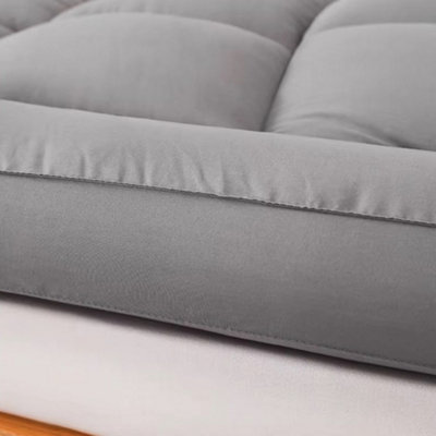 S SIZE Luxury Grey Mattress Topper 10cm Deep - Single Bed ...