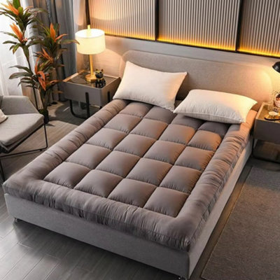 S SIZE Luxury Grey Mattress Topper 10cm Deep - Single Bed ...